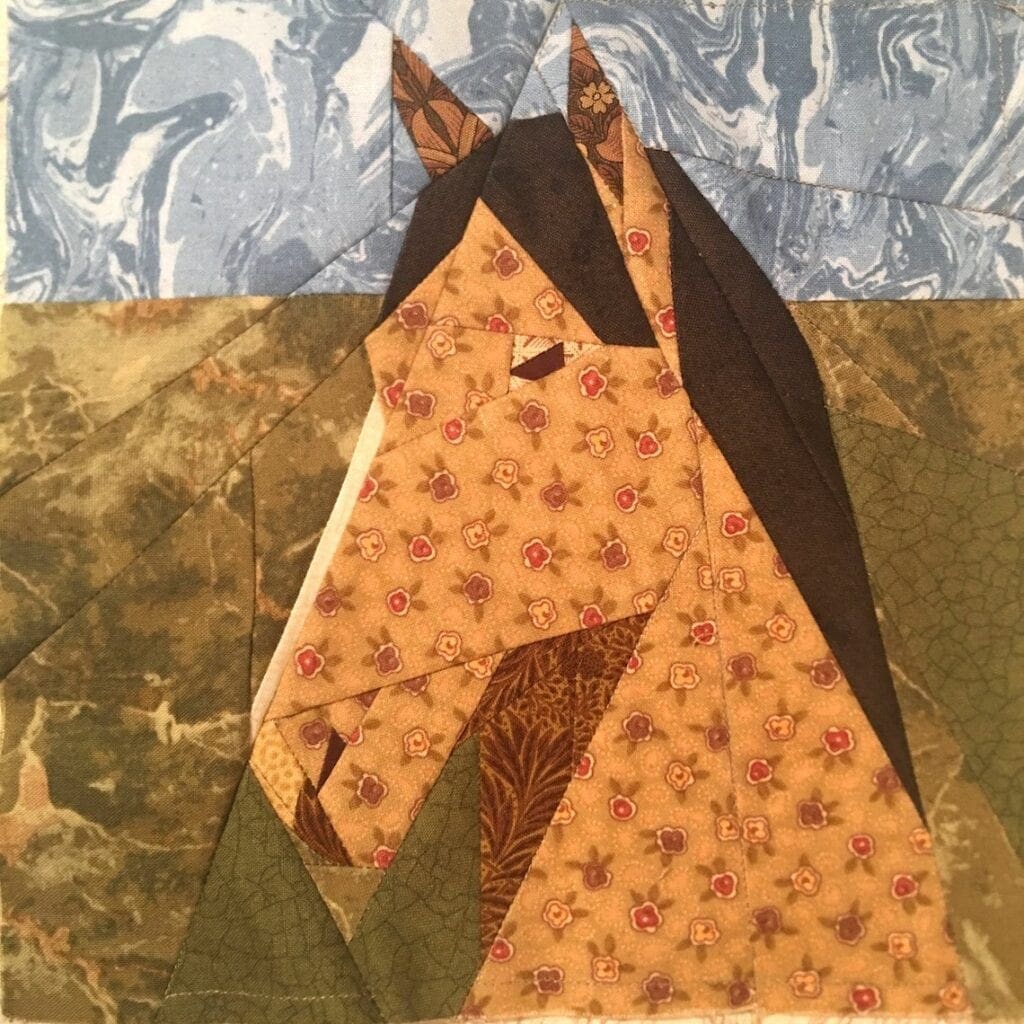Horse paper-piece block 8x8 PDF pattern | Ariane Zurcher